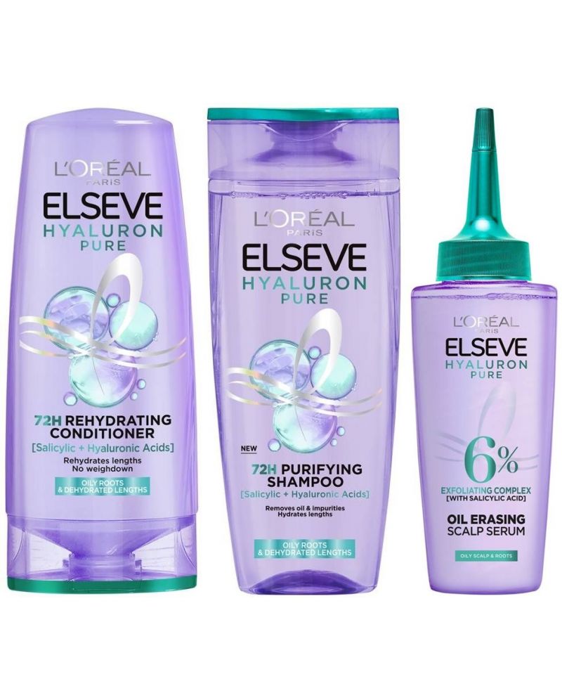 L'Oreal Elseve Set Hyaluron Pure - Šampon, Regenerator i Serum, 250 ...