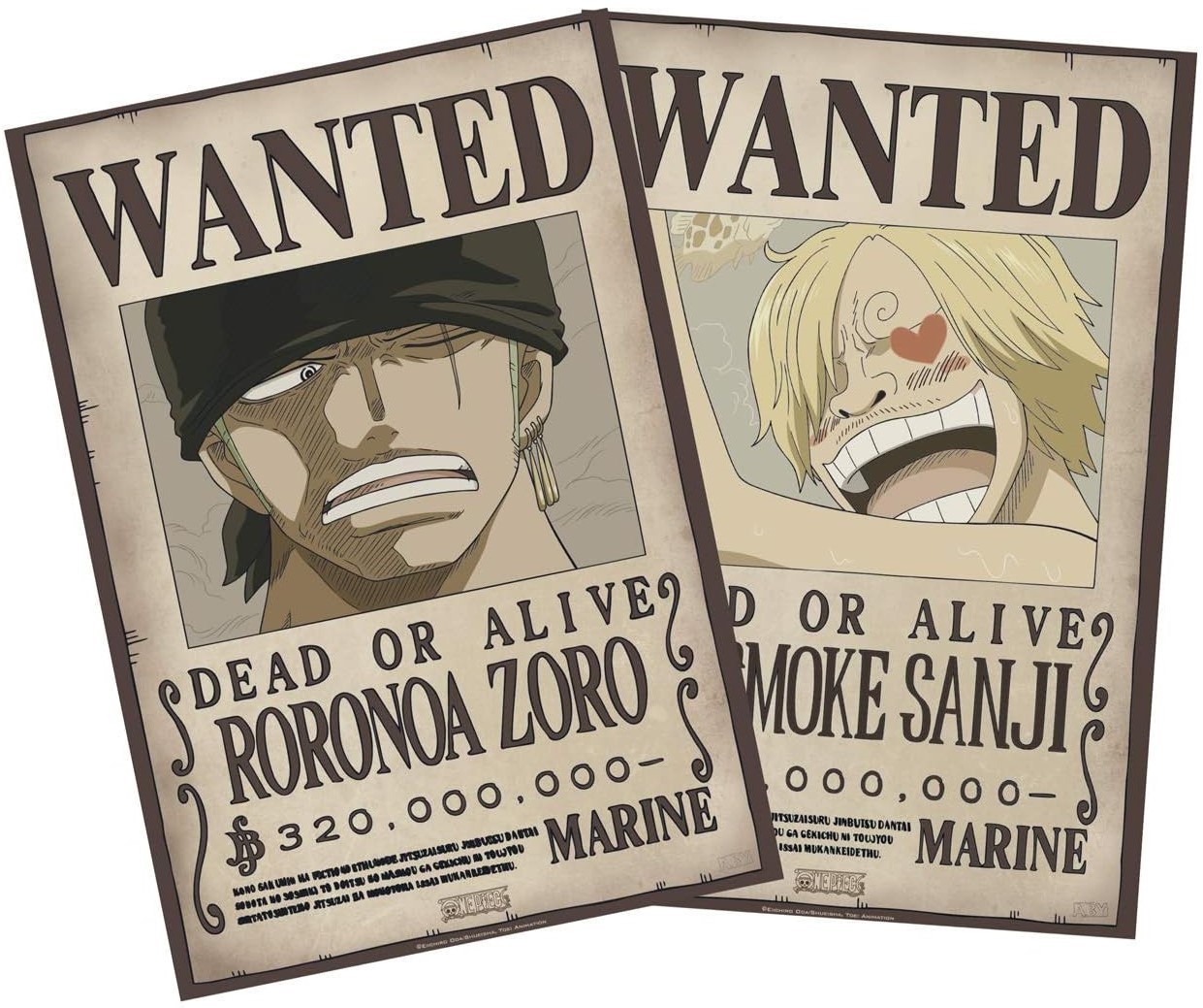 Set mini postera GB eye Animation: One Piece - Zoro & Sanji Wanted Posters (Series 1) | Ozone.hr