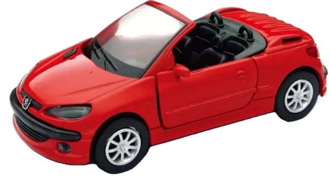 Metalni autić Newray - Peugeot 206 CC, crveni, 1:32 | Ozone.hr