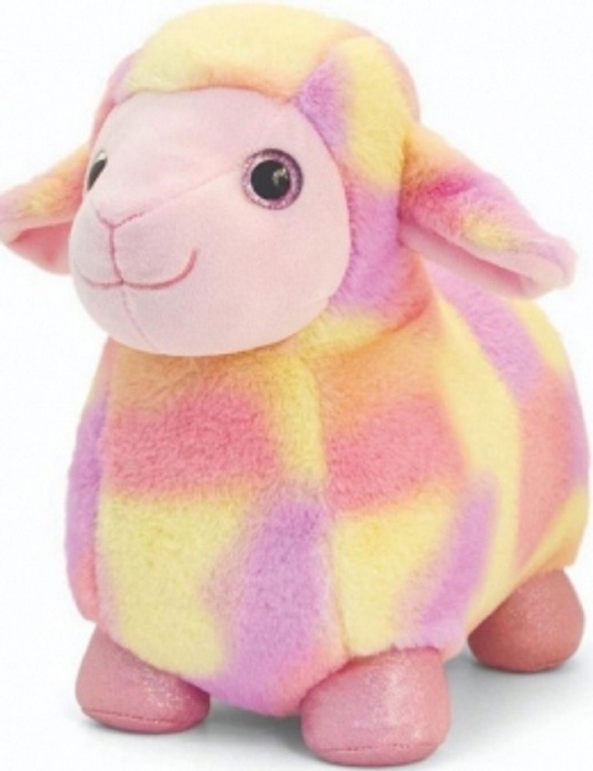 Plišana igračka Keel Toys - Stojeća ovca, 20 cm, roza i žuta | Ozone.hr