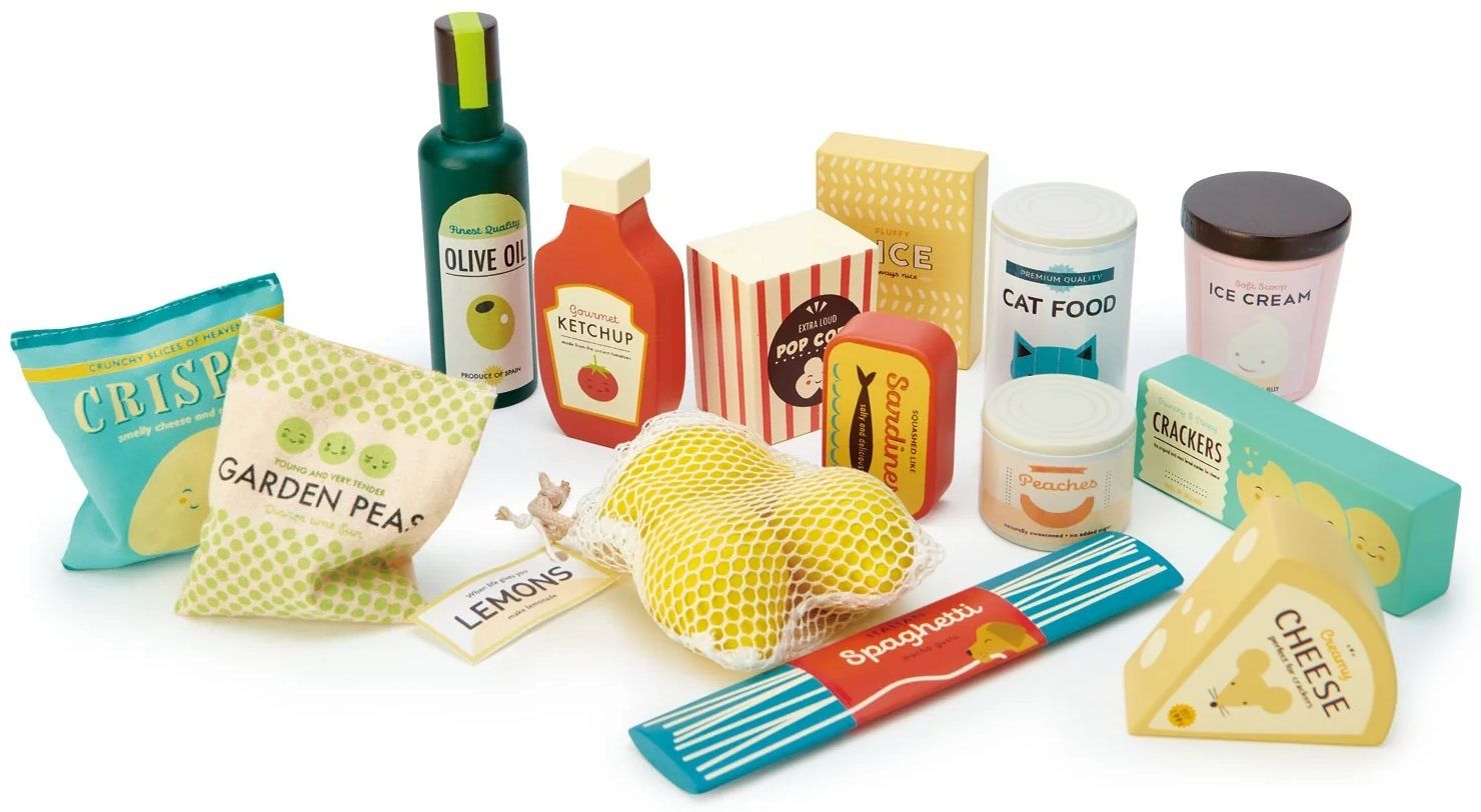 Drveni set za igru Tender Leaf Toys - Prehrambeni proizvodi za ...