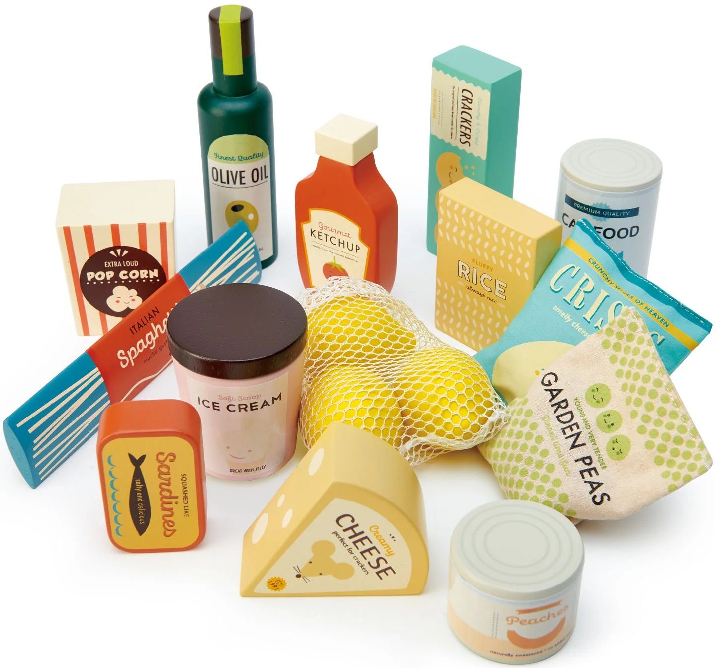 Drveni set za igru Tender Leaf Toys - Prehrambeni proizvodi za ...