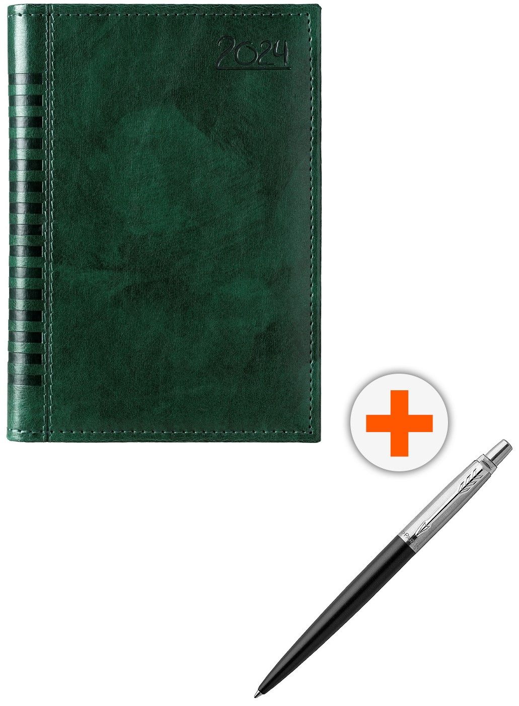 Set kalendar-dnevnik Madera - Zeleni, s olovkom Parker Royal Jotter ...