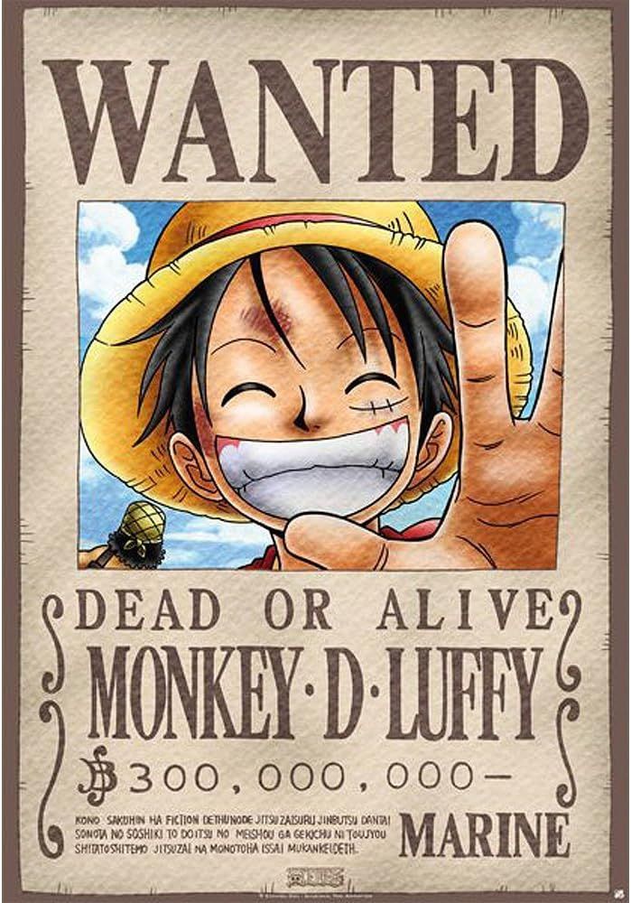 Metalni poster ABYstyle Animation: One Piece - Luffy Wanted Poster ...